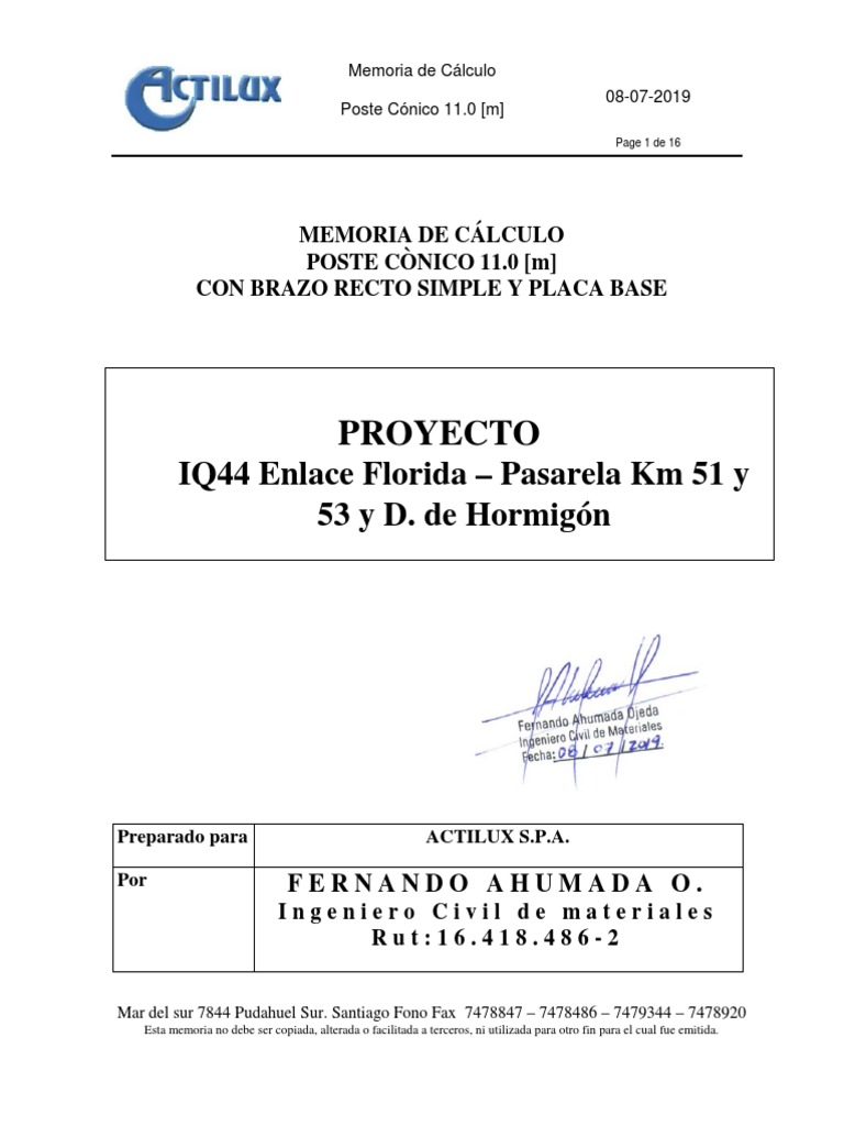 Poste Conico de 11M | PDF