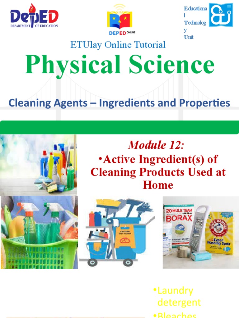 Cleaning Agents Ingredients and Properties | PDF | Chemistry | Chemical ...