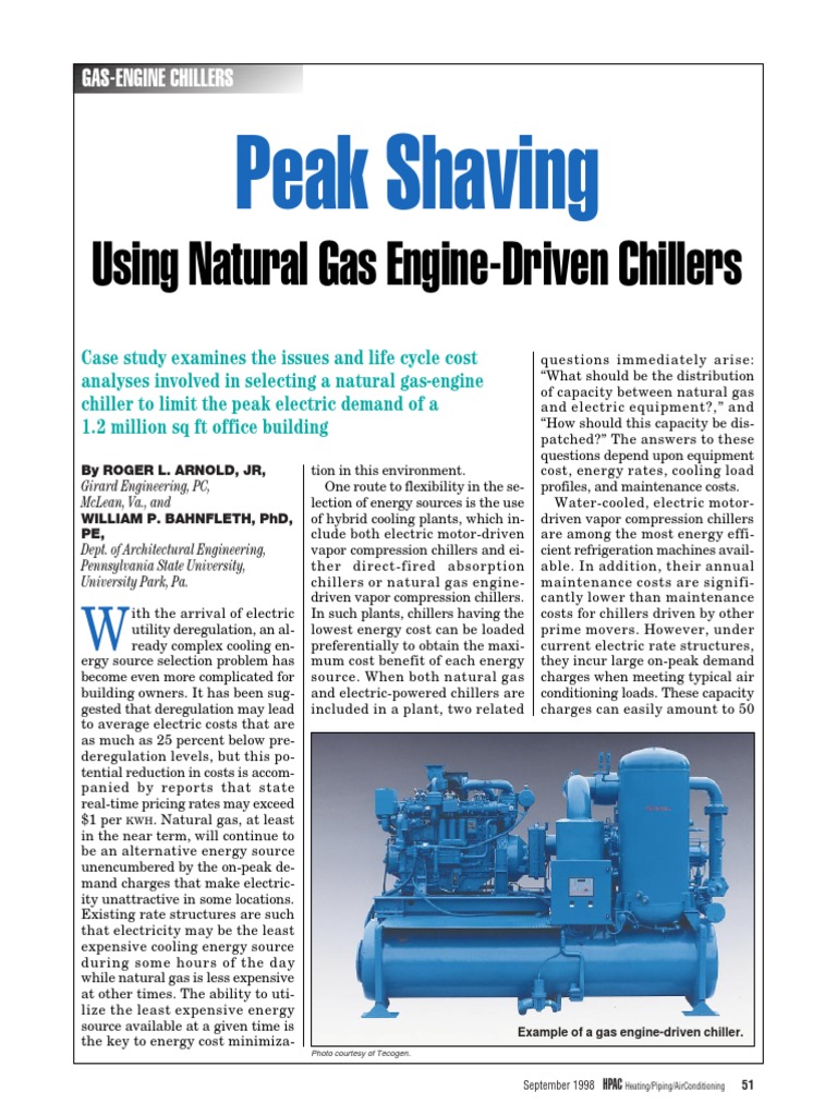 Peak Shaving - Using Natural Gas Chillers | PDF | Heat Exchanger | Engines