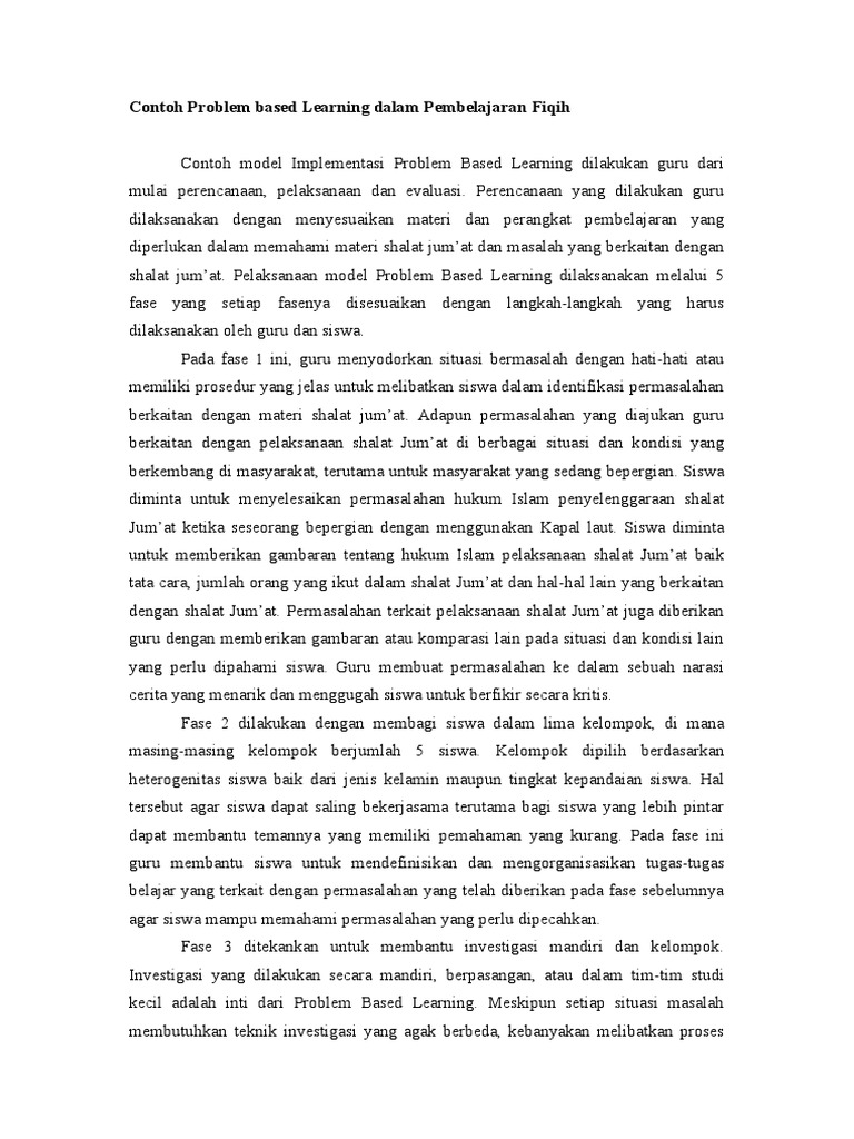 Problem Based Learning Fiqih | PDF