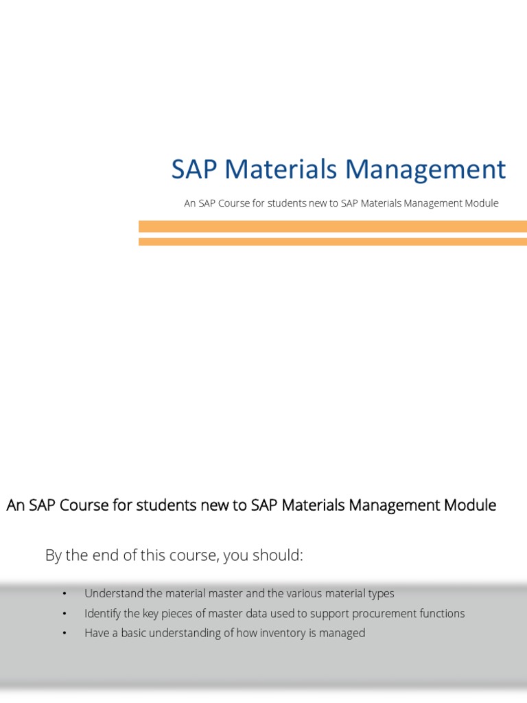 Sap MM | PDF | Inventory | Goods