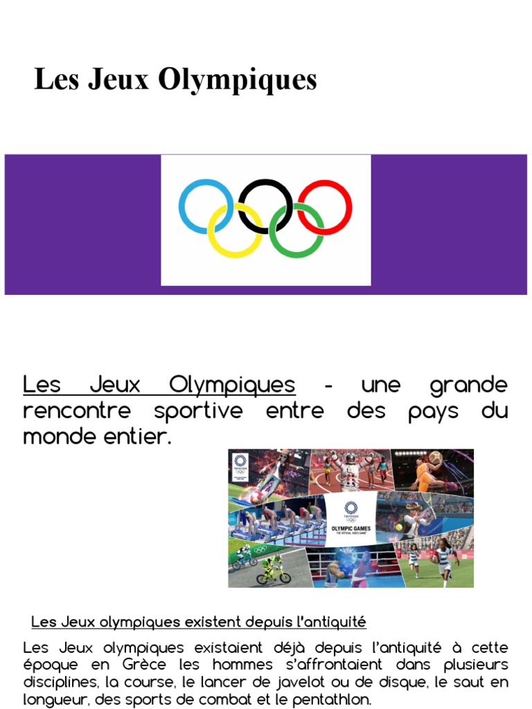 Histoire et disciplines des Jeux Olympiques | PDF | Sports et loisirs ...