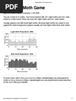 Peppered Moths - Natural Selection Game | PDF