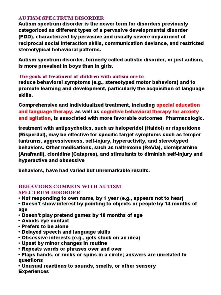 Autism Spectrum Disorder: Special Education and Language Therapy ...