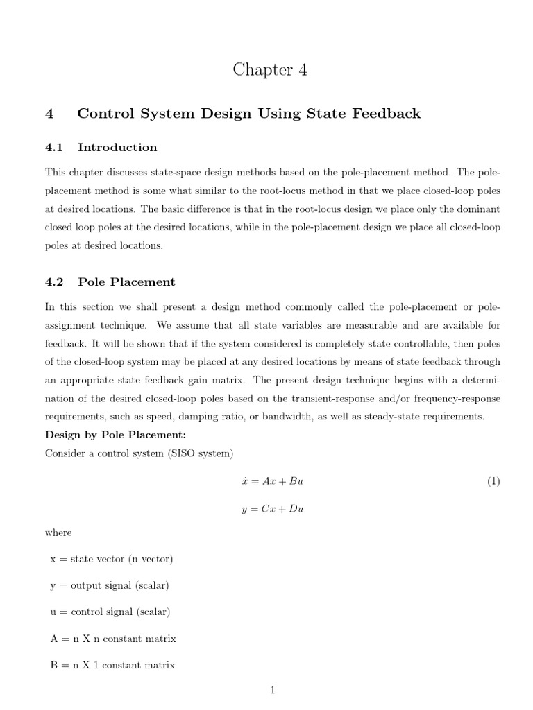 CH 4 | Download Free PDF | Control Theory | Matrix (Mathematics)
