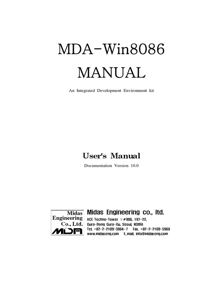 MDA-Win8086 Student Guide | PDF | Menu (Computing) | Programming