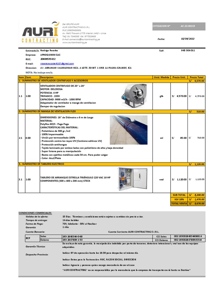 Cot - Ac-22-00153 - Auri Contracting | PDF