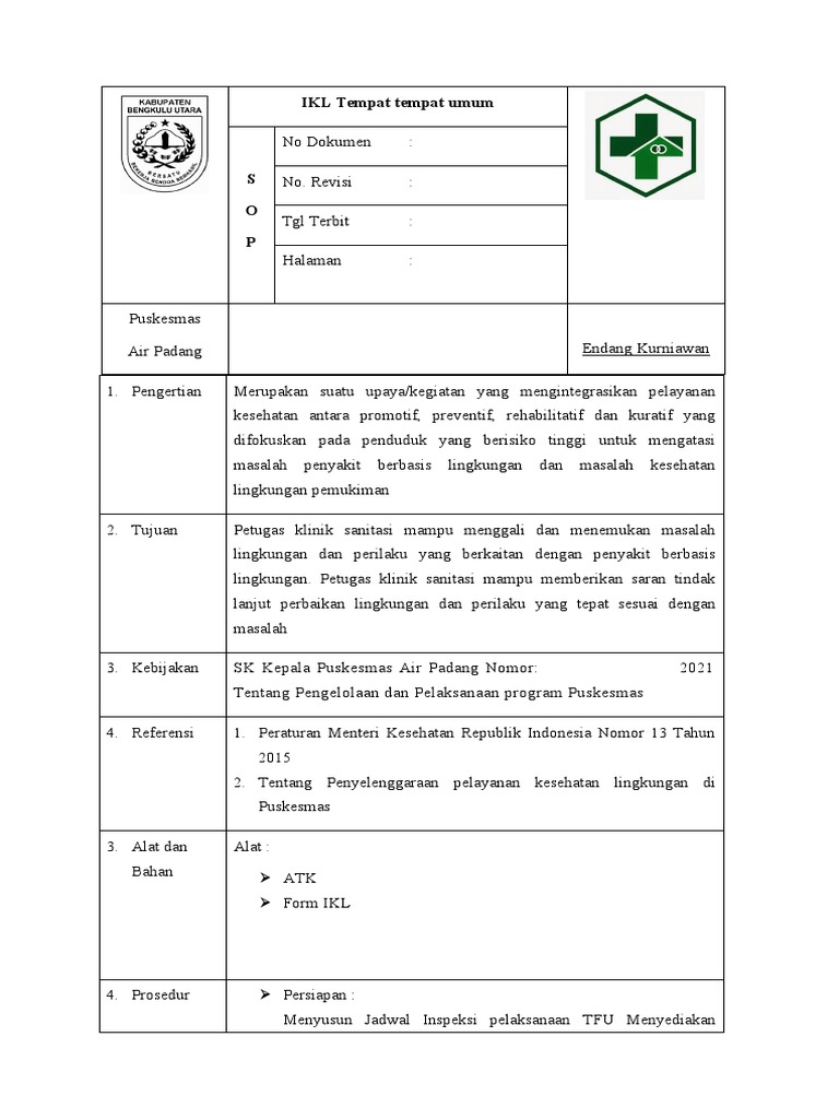 SOP IKL Tempat Tempat Umum | PDF