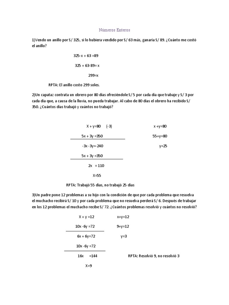 Entrega de ejercicios desarrollados del Taller N°1 | PDF | Matemáticas | Aritmética