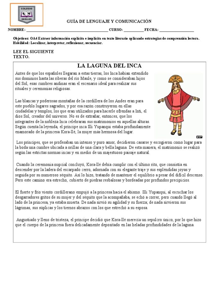 Leyenda de la Laguna del Inca | PDF | Imperio Inca