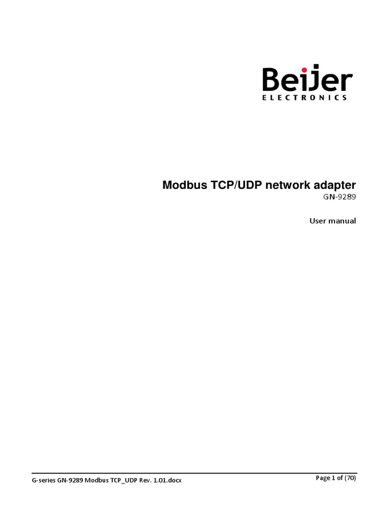 G-Series GN-9289 Modbus TCP - UDP Rev. 1.01 | PDF | Transmission Control Protocol | Port ...