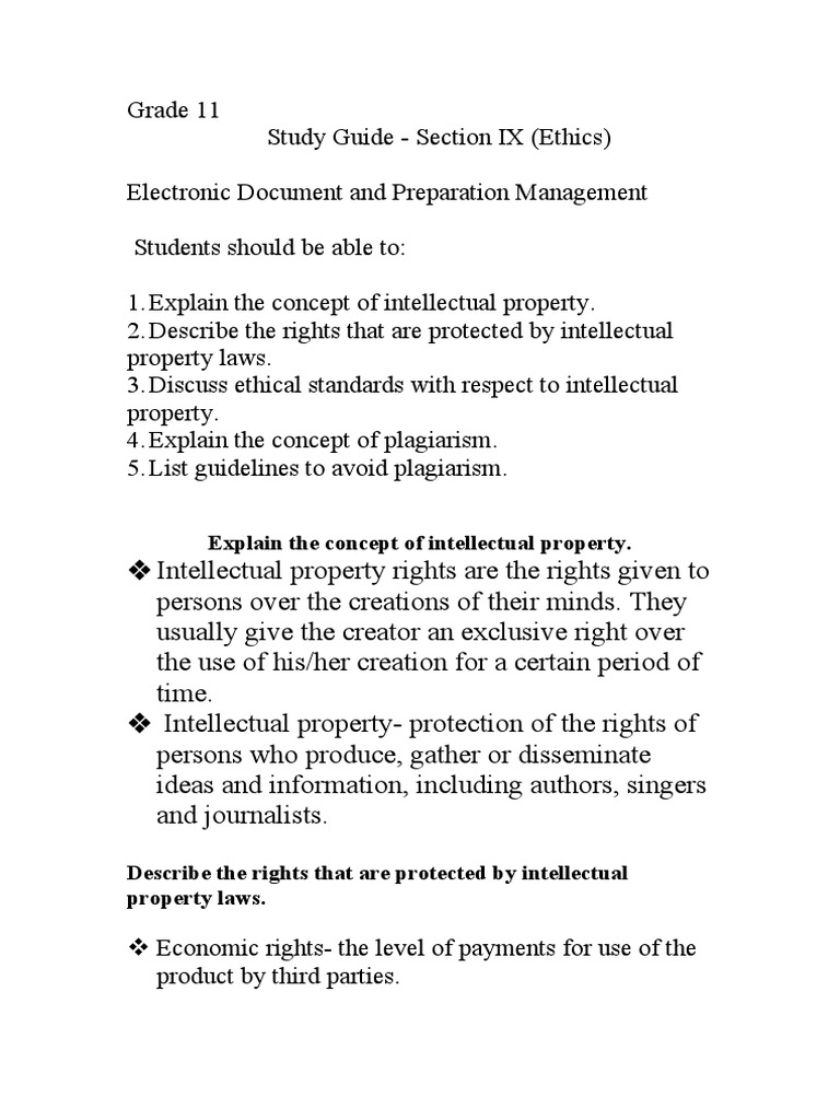 Edpm Study Guide | PDF | Intellectual Property | Plagiarism
