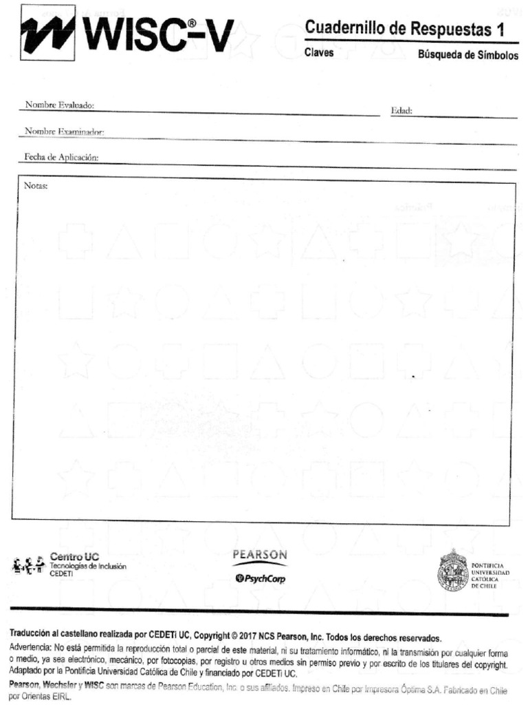 Cuadernillo WISC V | PDF