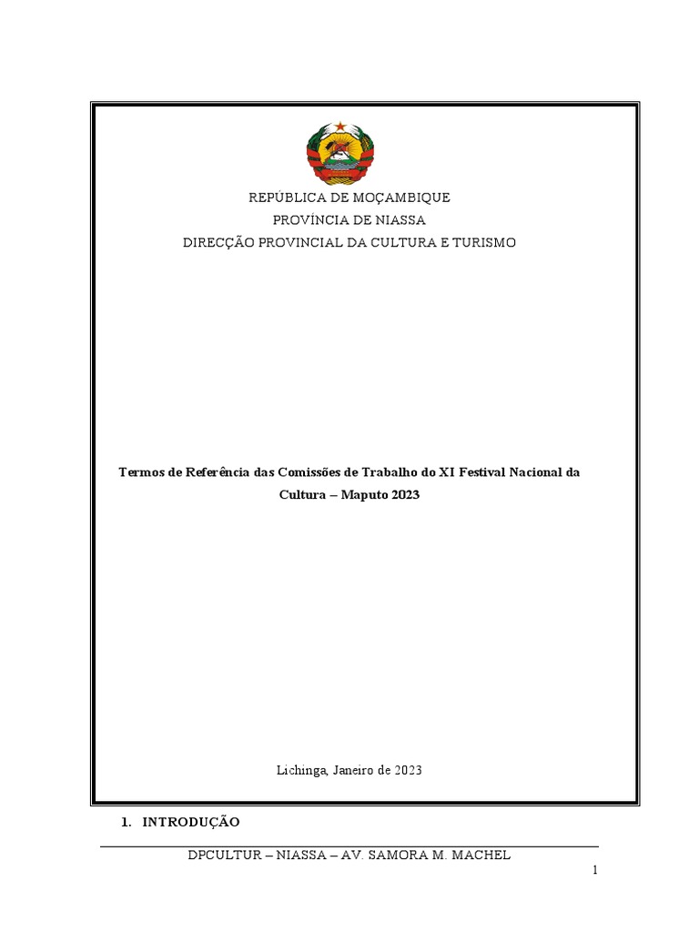 República de Moçambique Província de Niassa Direcção Provincial Da ...