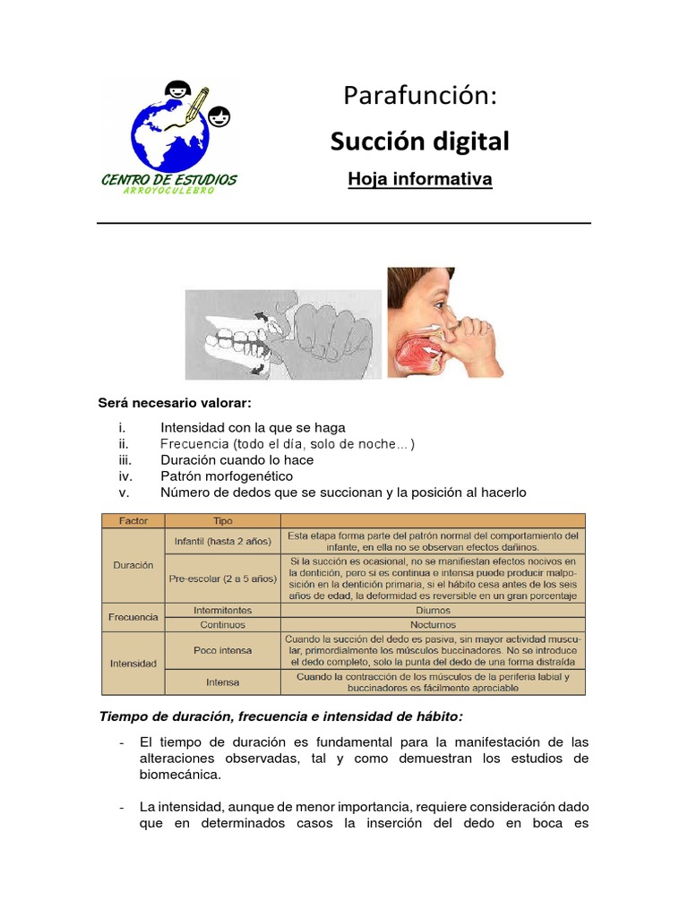 Succión Digital: Impacto y Tratamiento | PDF