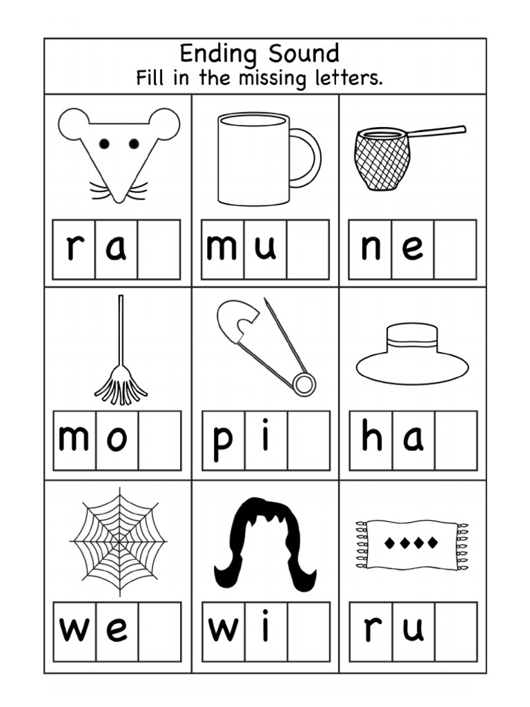 KG English Final Sound Worksheets | PDF