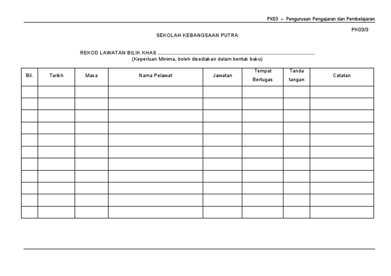 Buku Rekod Pelawat | PDF