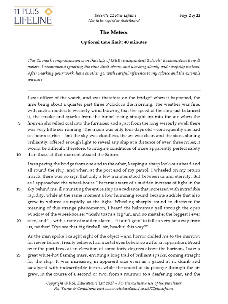 The Meteor | PDF | Reason | Wound