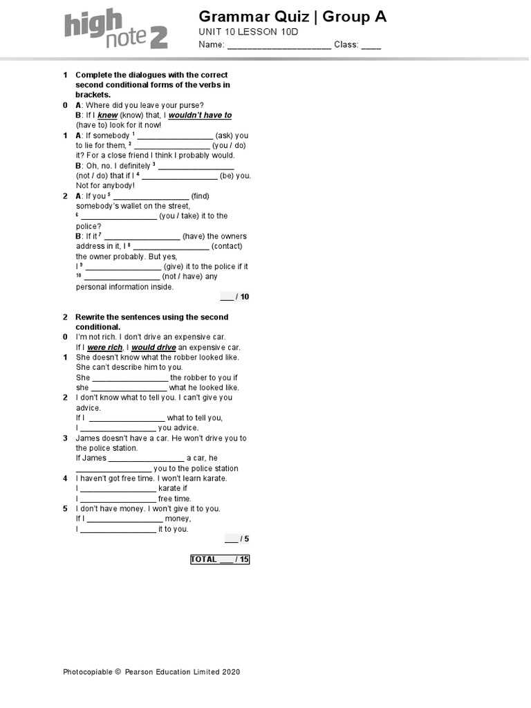 Unit 10 Lesson 10D: Name: - Class | PDF