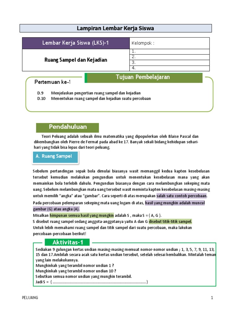 Edit LKPD PELUANG - Sry-1-5 | PDF