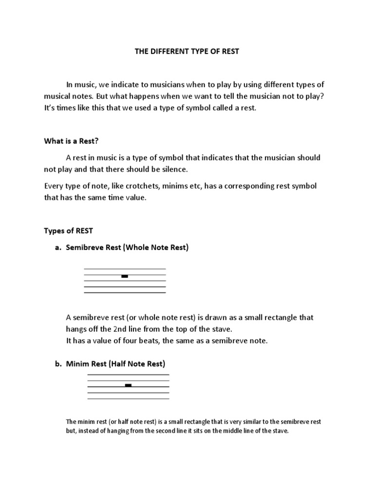 The Different Type of Rest | PDF
