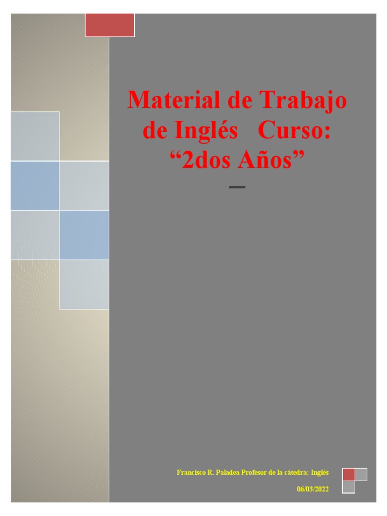 Material de Trabajo de Inglés 2do Años | PDF | Grammar | Semantic Units