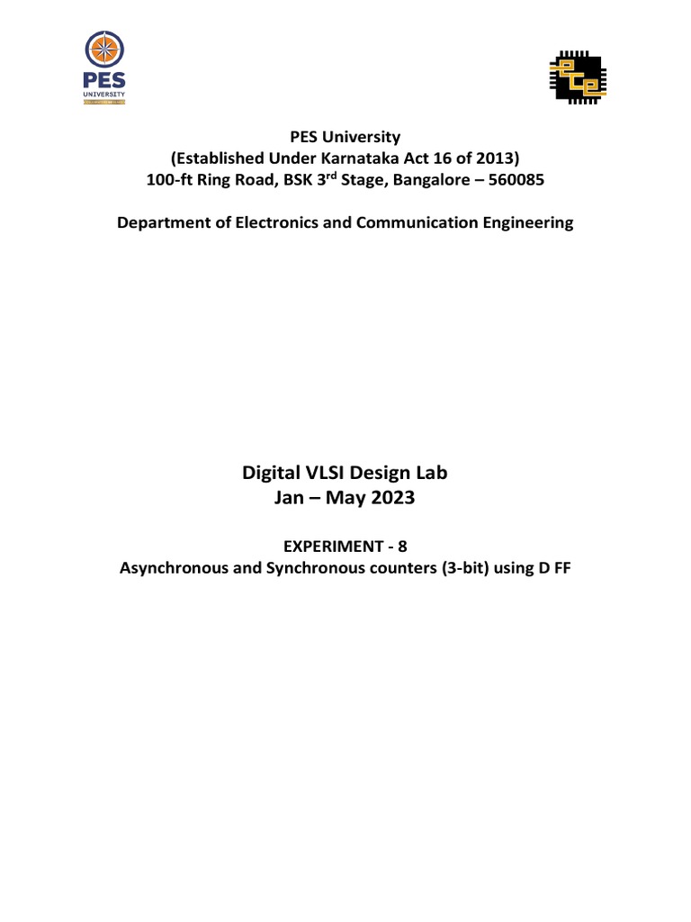 Lab Manual - Exp - 8 - Synch and Asynch 3bit Counters | Download Free PDF | Electronic Design ...