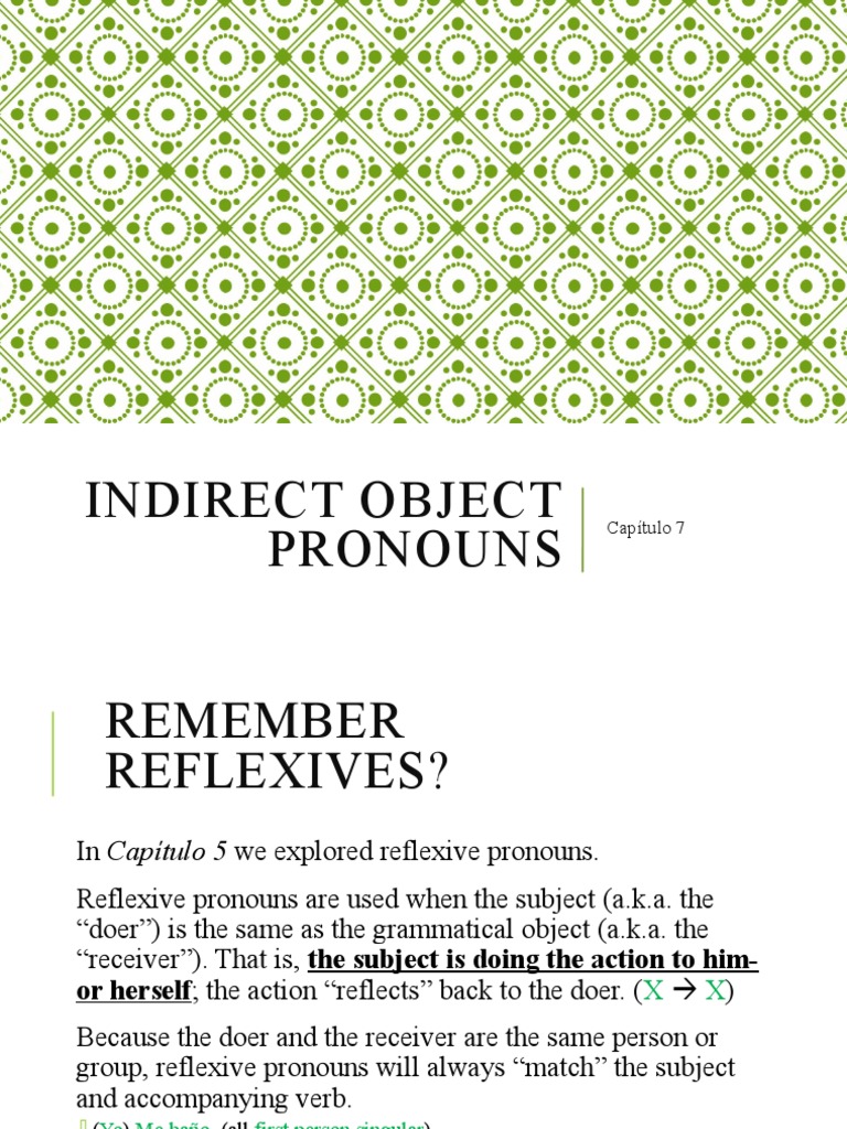 Indirect Object Pronouns: Understanding When to Use "Me", "Te", "Le ...