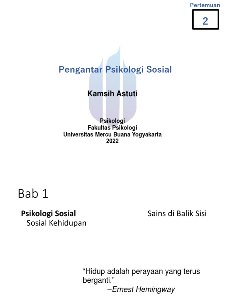 Pengantar Psi Sosial | PDF