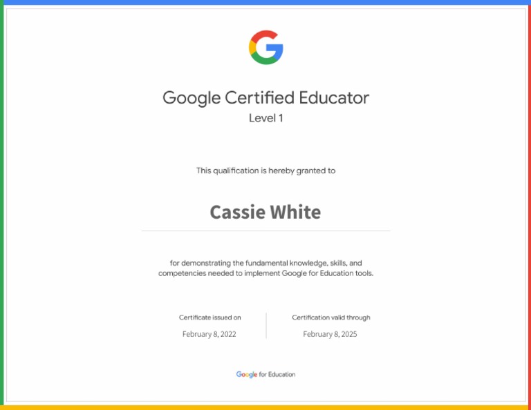 Google Educator Level 1 Certificate | PDF
