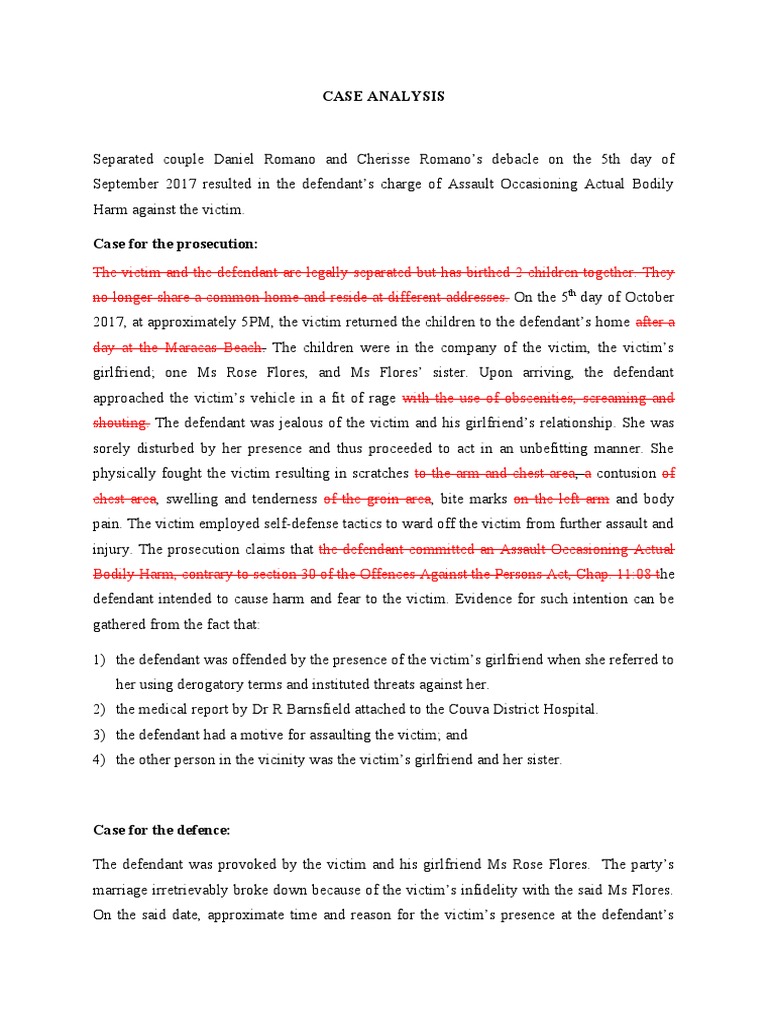 Case Analysis | PDF | Witness | Assault