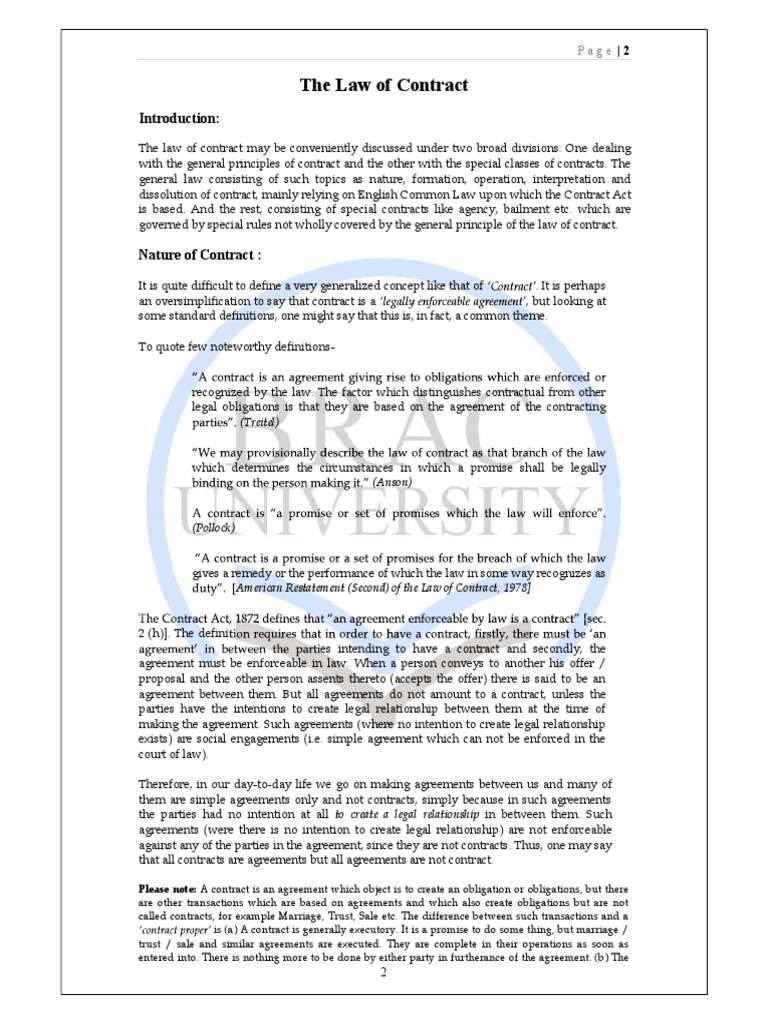 Understanding Contract Law Essentials | PDF | Offer And Acceptance ...