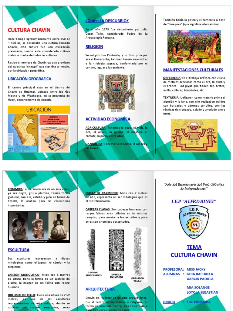 TRIPTICO Cultura Chavin 1 - 2021 | PDF | Era precolombina | Andes