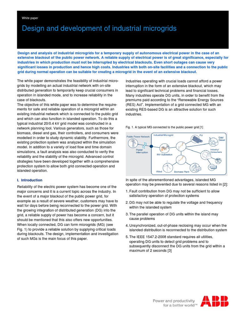 DEABB 5084 15 Design and Development of Microgrids White Paper - Rev4 | PDF | Electrical Grid ...