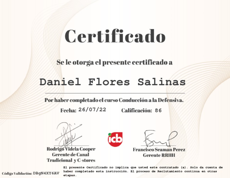 Certificado Icb | PDF