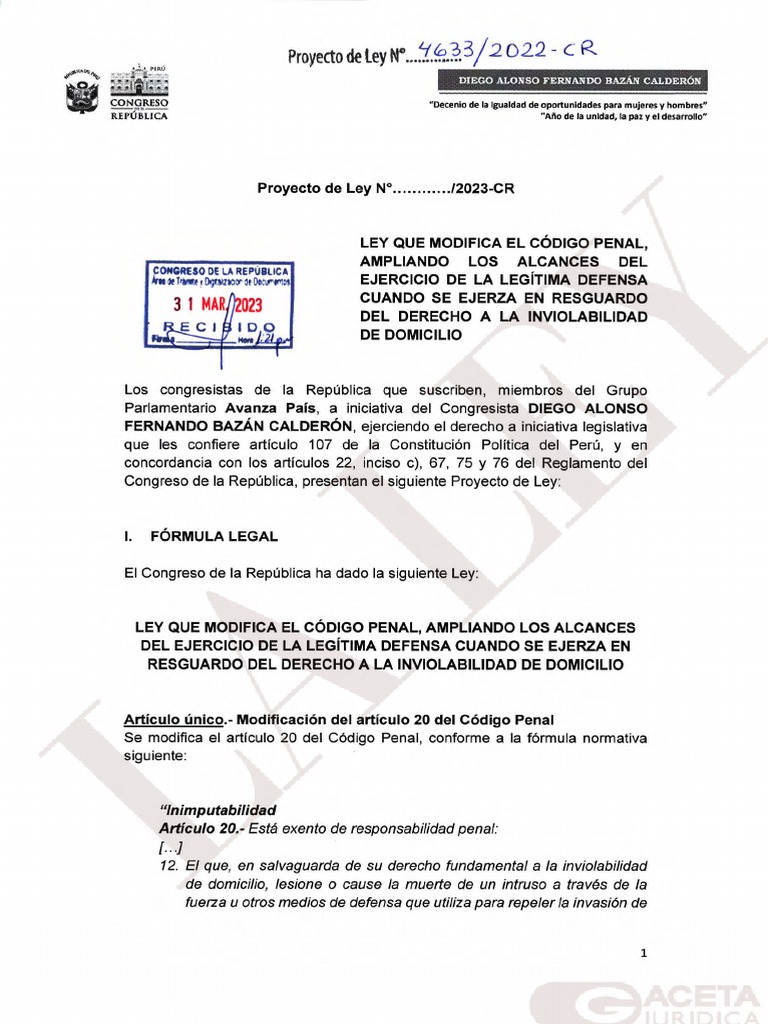Legítima Defensa: Plantean Eximir de Responsabilidad Penal A Quien Mate ...