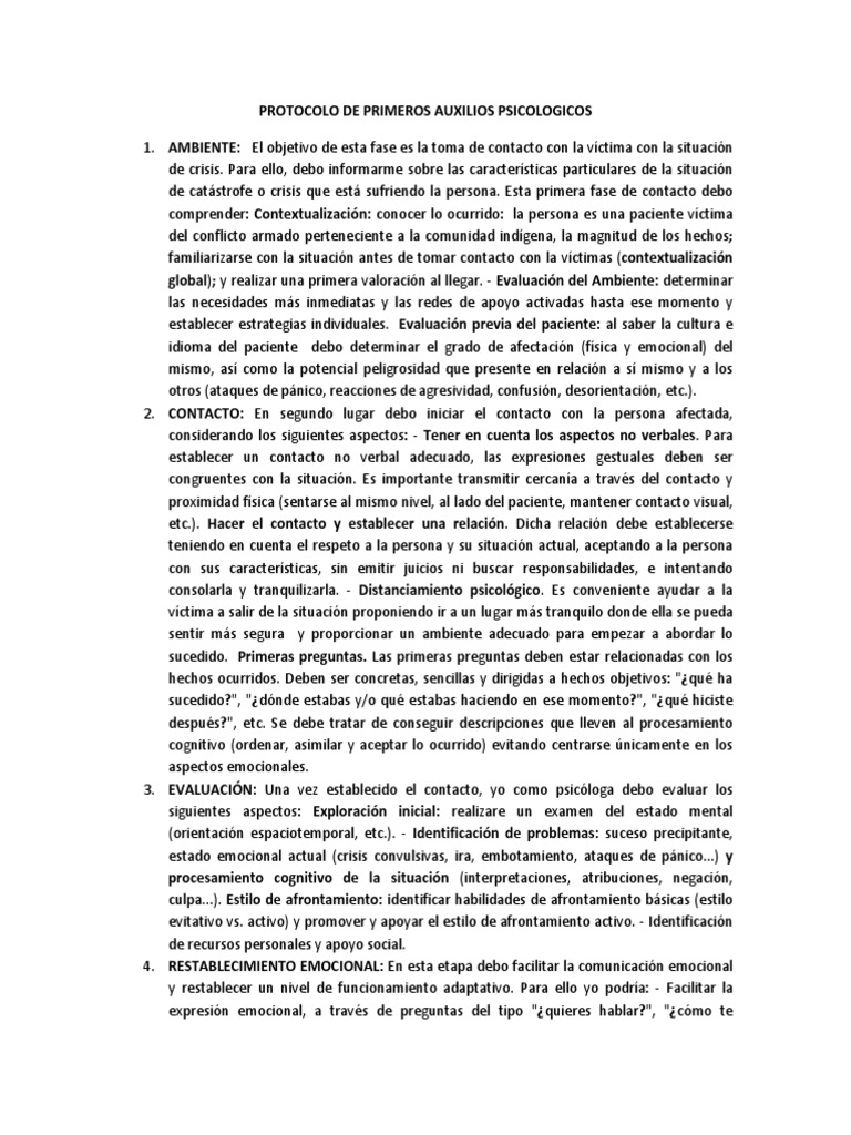 Protocolo de Primeros Auxilios Psicologicos Aa3-Evo1 | PDF | Las emociones | Ataque de pánico
