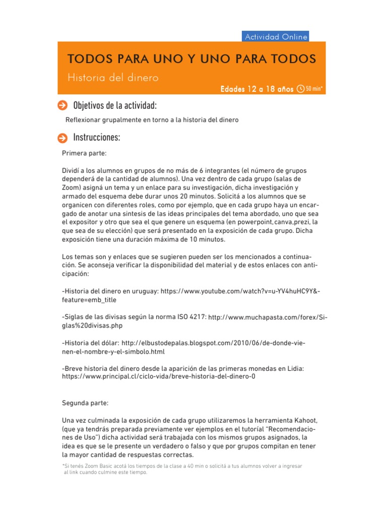 Historia del Dinero para Jóvenes | PDF | Dólar de los Estados Unidos ...