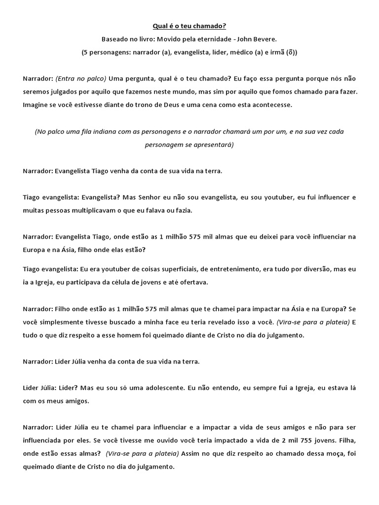 Qual É o Teu Chamado? | PDF | Juízo final