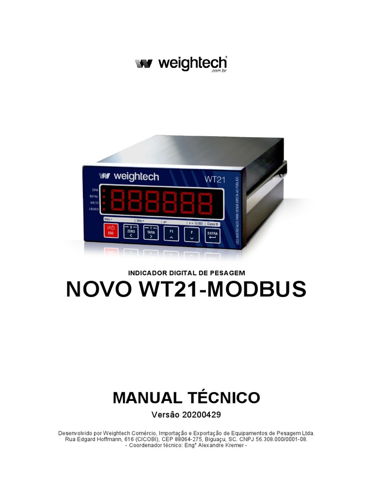Novo Wt21-Modbus: Manual Técnico | PDF | Eletricidade | Engenharia Elétrica