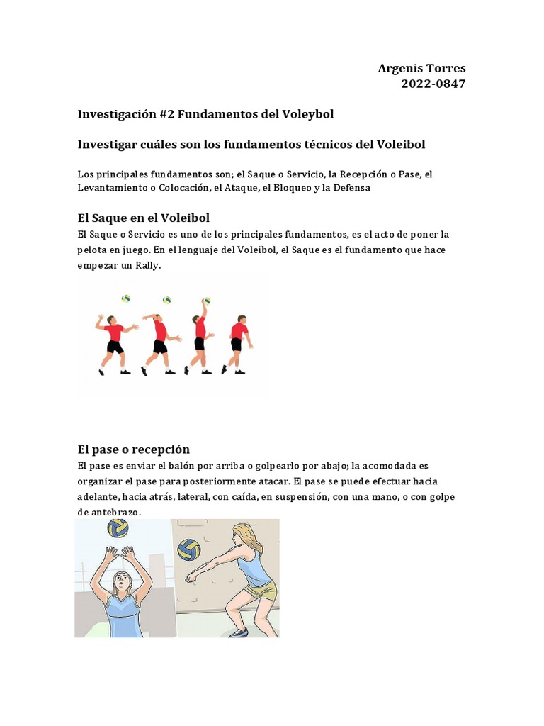 Movimientos Tecnicos Voleyball | PDF