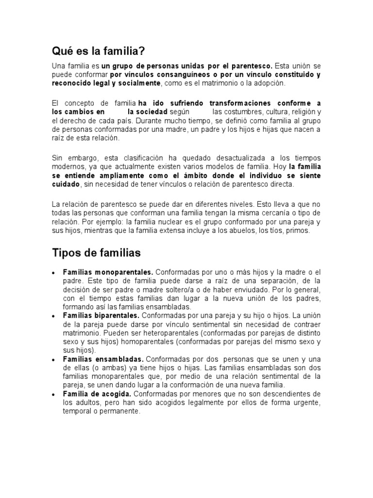 Qué Es La Familia | PDF