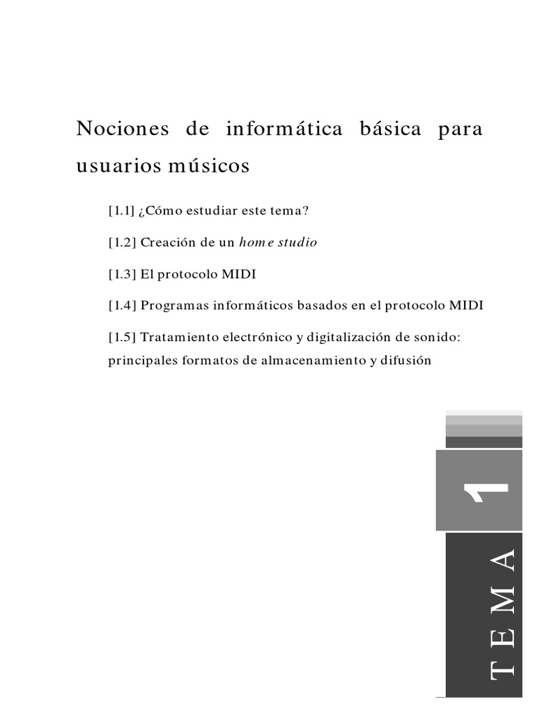 Nociones de Informática Básica para Usuarios Músicos | PDF | Mp3 | Partituras