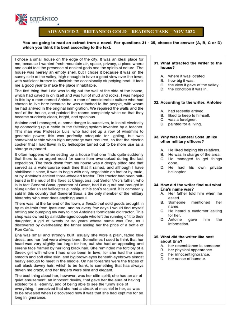 Novel Extract Reading Comprehension | PDF | Travel | History