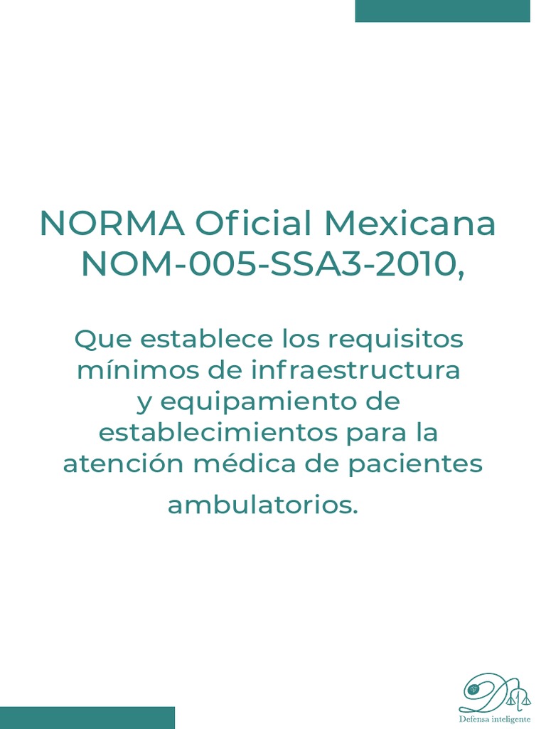 Nom 005 Ssa3 2010 | PDF | Hospital | Cuidado de la salud