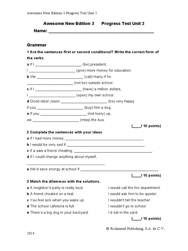 Awesome 3 Progress Test Unit 2 | PDF | Pollution | Natural Environment