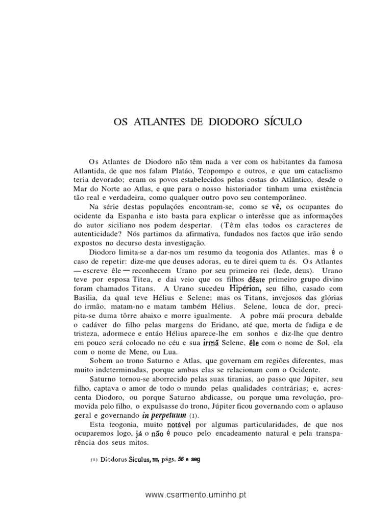 Os Atlantes de Diodoro Sículo | PDF | Celtas | Mitologia grega Os Atlantes de Diodoro Sículo | PDF | Celtas | Mitologia grega