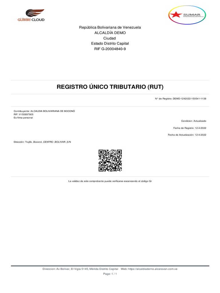 Registro Único Tributario RUT | PDF