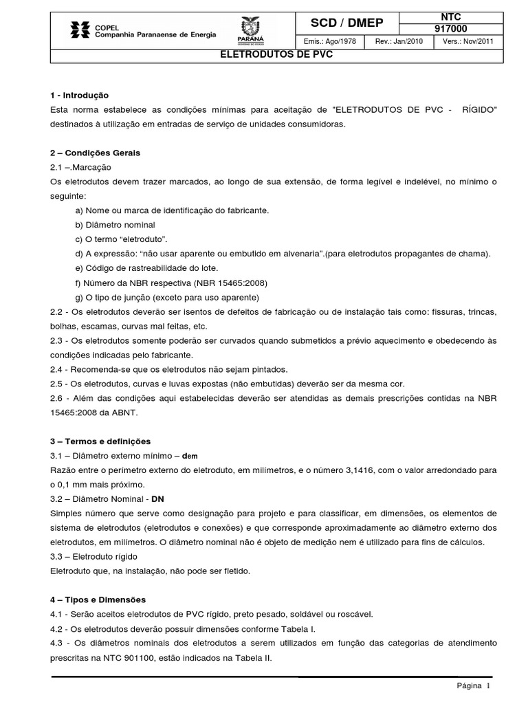 NTC 917000 - Eletrodutos de PVC | PDF