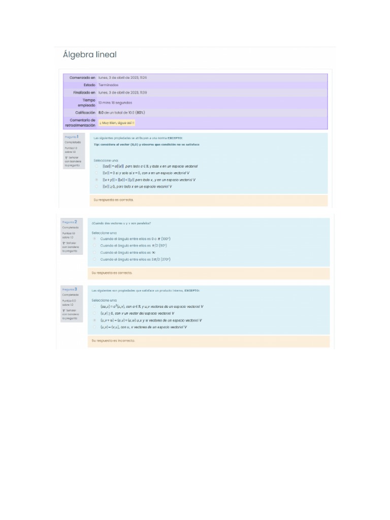 Modalidad Examen Algebra Lineal Semana 5 | PDF Modalidad Examen Algebra Lineal Semana 5 | PDF